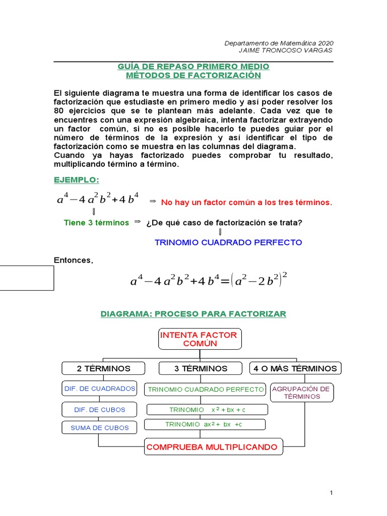 Ejercicios Factorización | PDF | Factorización | Matemáticas