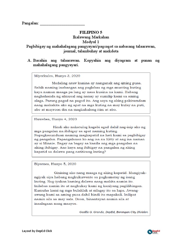 q2 Activity Sheets - Grade 5 | PDF
