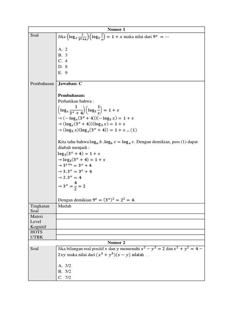 10 TO UTBK Full Version (SAINTEK) - Pengetahuan Kuuantitatif | PDF