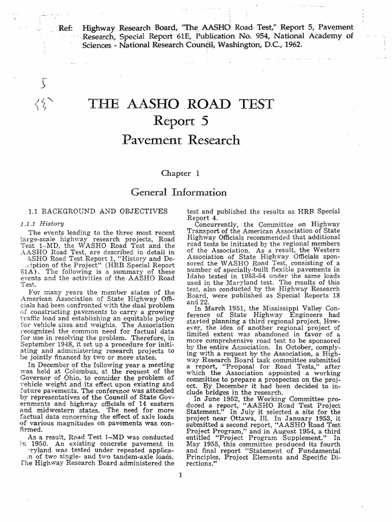 Lc2-The AASHO Road Test Report5 Pavement Research | PDF