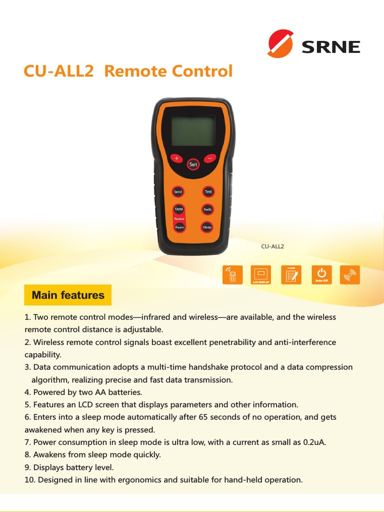 Datasheet CU ALL2 | PDF | Volt | Remote Control