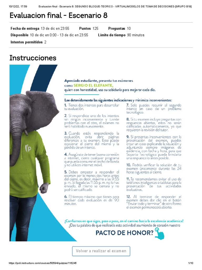 Examen Final: Modelos de Decisiones | PDF | Toma de decisiones ...