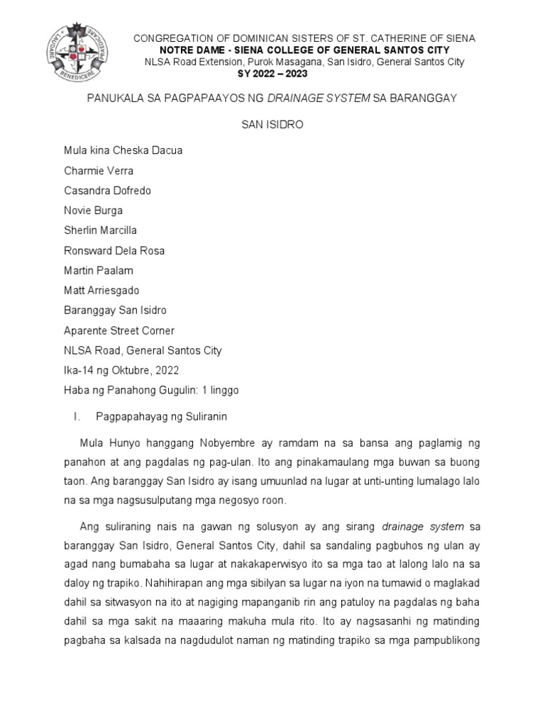 Panukalang Proyekto Sample | PDF