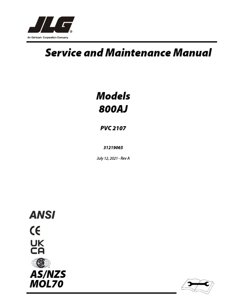 A 800AJ JLG Service English | PDF | Vehicle Technology | Machines