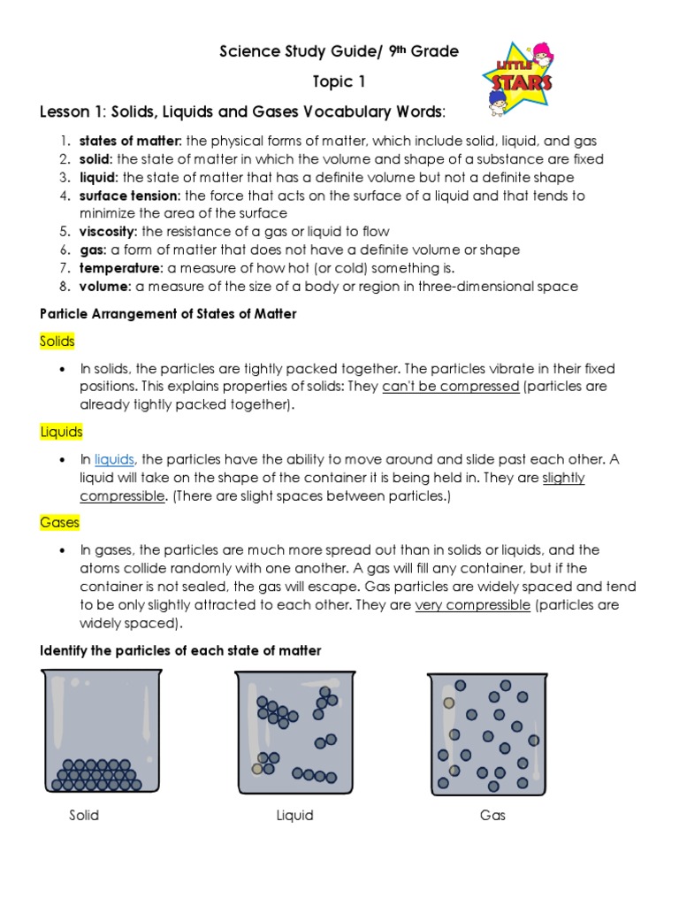 Study Guide I TERM | PDF | Liquids | Gases