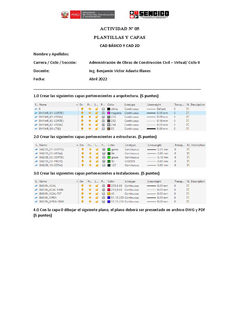 Actividad N.° 05 - Plantillas y Capas Sesion 8 Evaluacion | PDF
