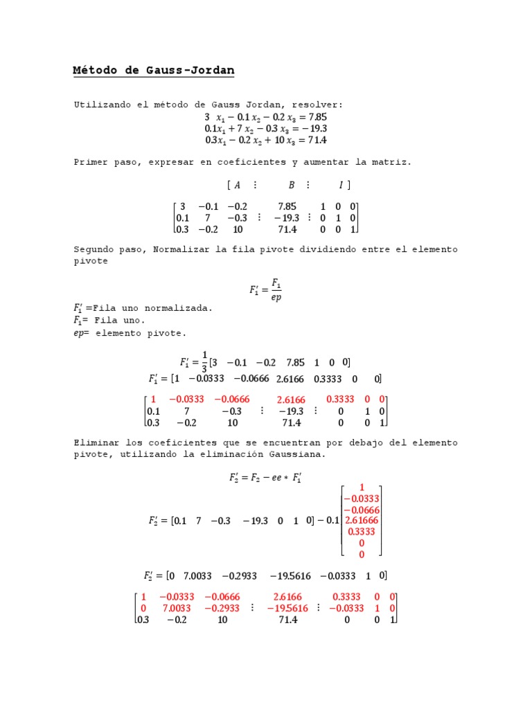 2 - GAUSS JORDAN - Ejercicio | PDF | Algoritmos y Estructuras de Datos ...