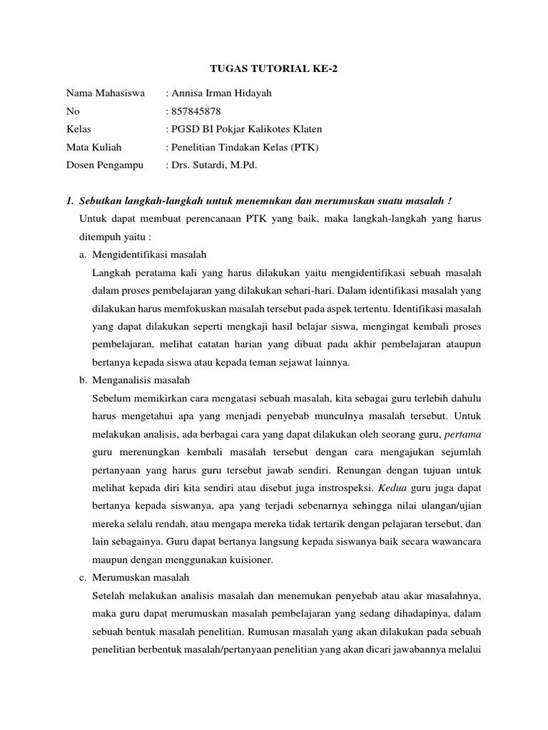Tugas Tutorial 2 - PTK | PDF | Karier & Perkembangan | Seni