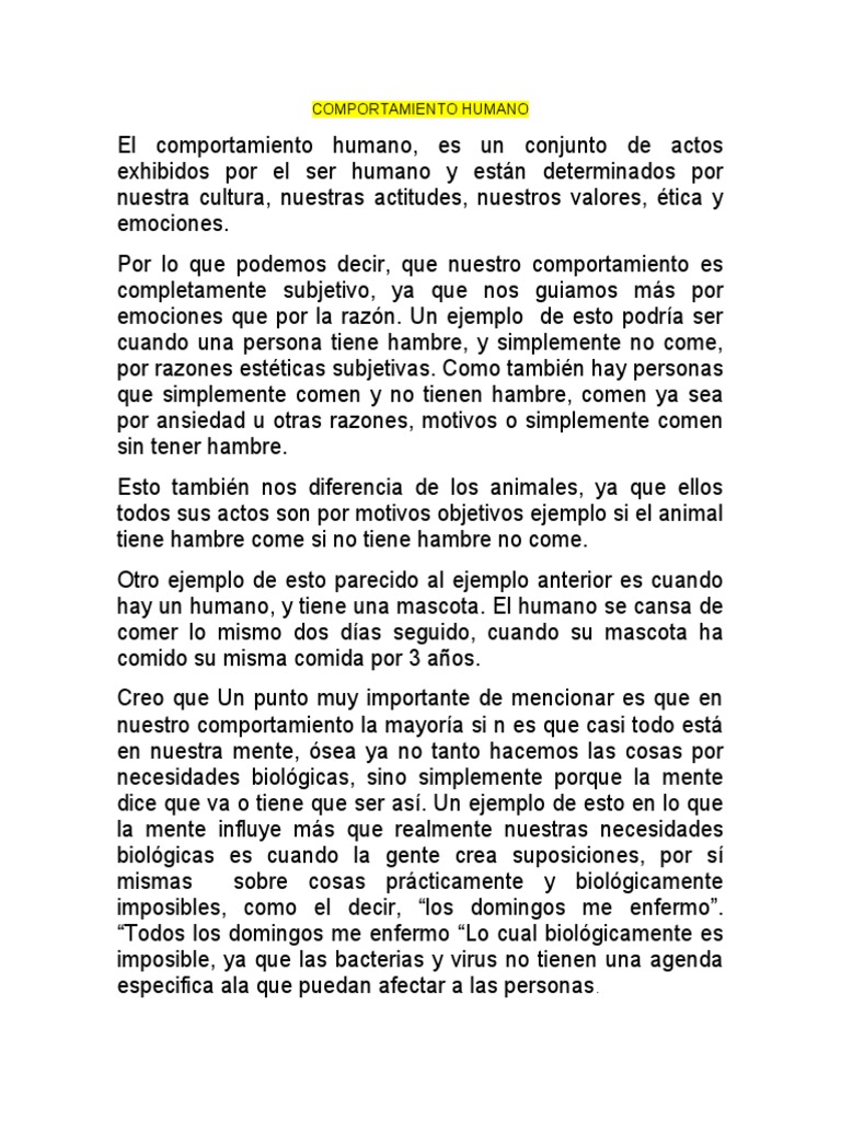 Comportamiento Humano Aspectos Generales | Descargar gratis PDF ...