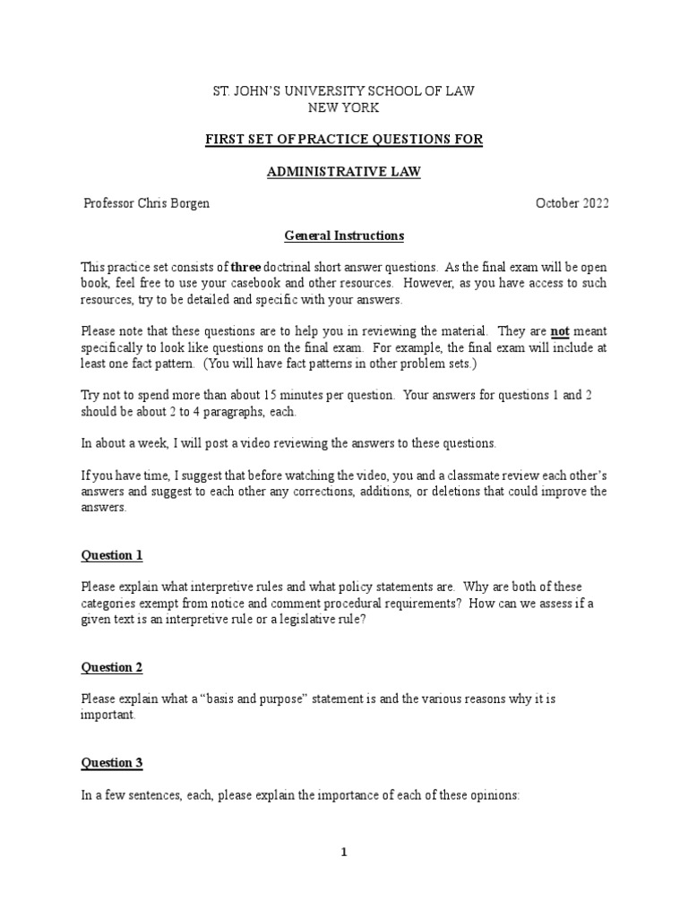 Admin Law Questions and Answers | PDF