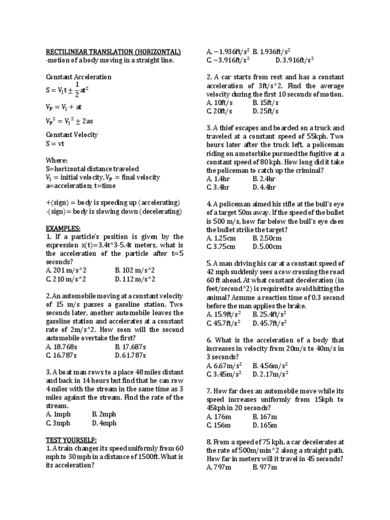 Dynamics 1 - Handouts | PDF | Acceleration | Force