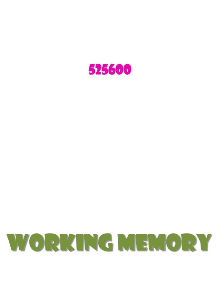 Working Memory | PDF | Memory | Working Memory
