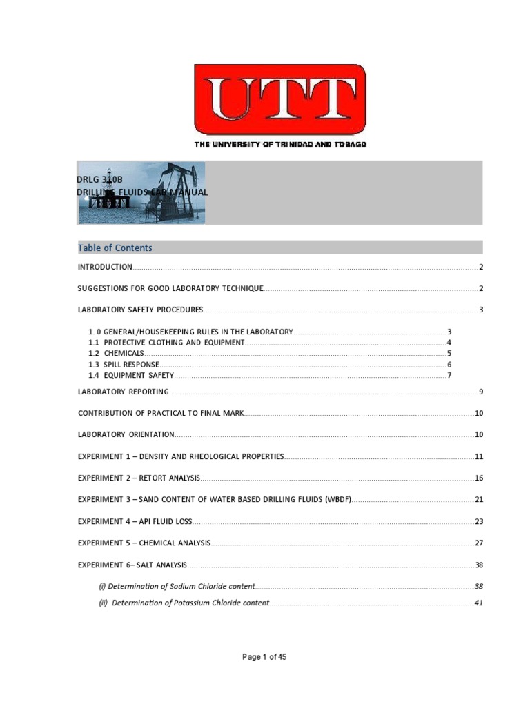 Drilling Fluids Lab | PDF | Chemistry | Titration