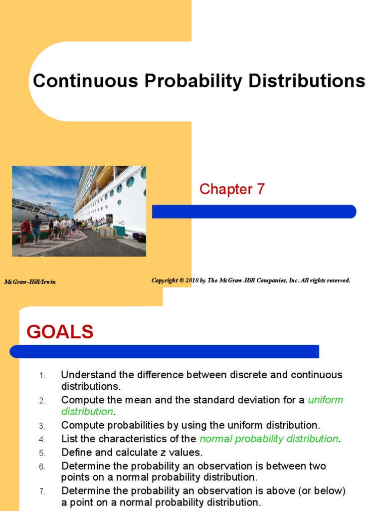 Statistics Chapter 7 (Continous Probability) | PDF | Probability Distribution | Normal Distribution