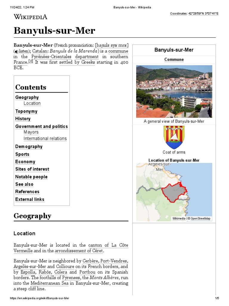 Banyuls-sur-Mer - Wikipedia | PDF