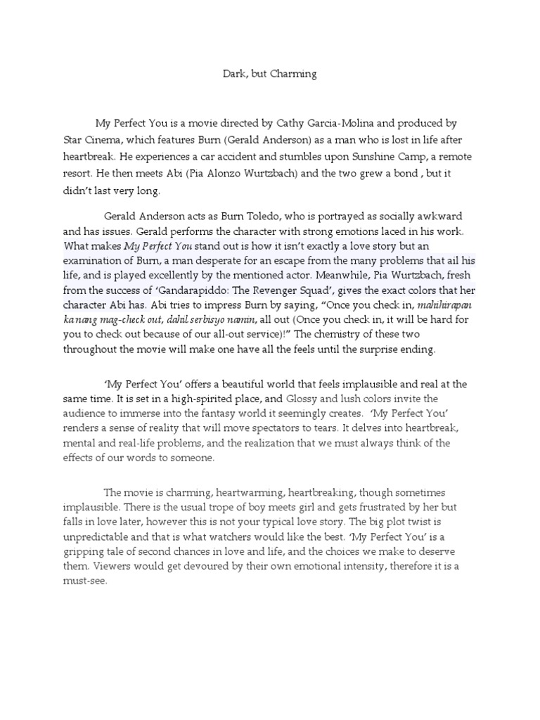 My Perfect You Movie Review | PDF | Art | Poetry
