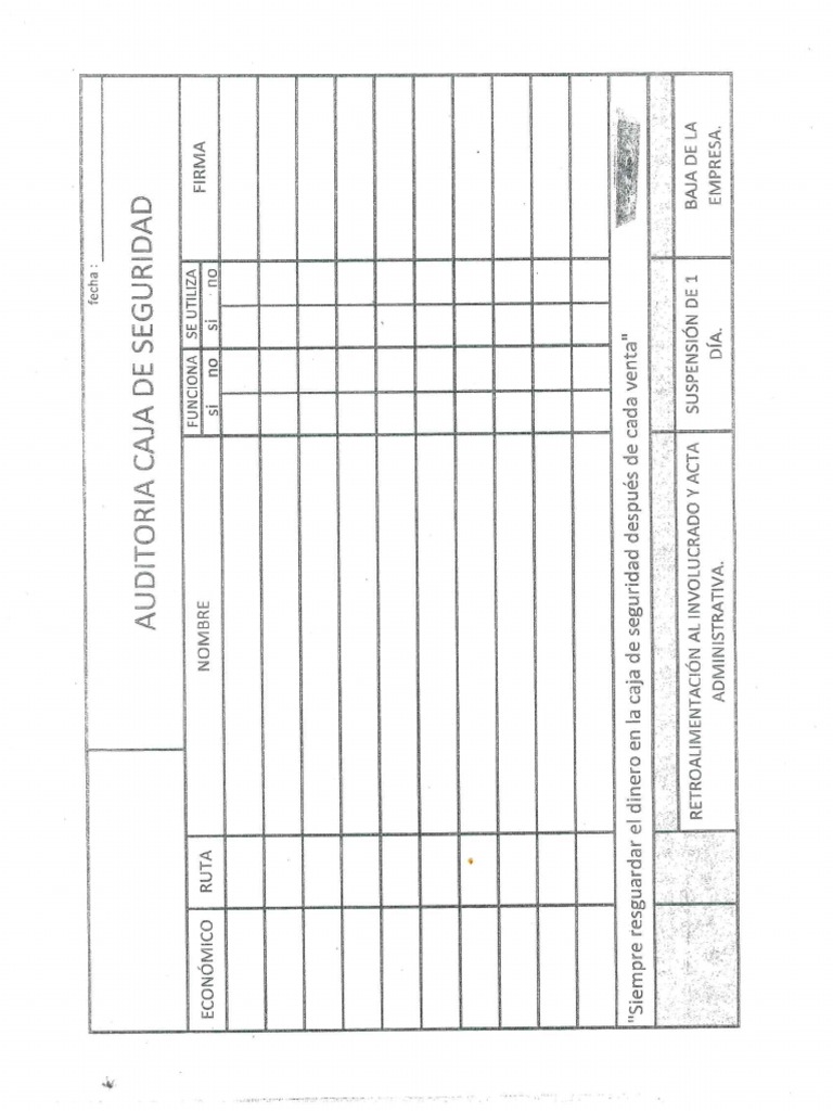 Formato Cajas de Seguridad | PDF