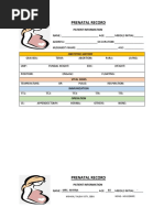 Prenatal Care Client Record Template | PDF | Childbirth | Pregnancy