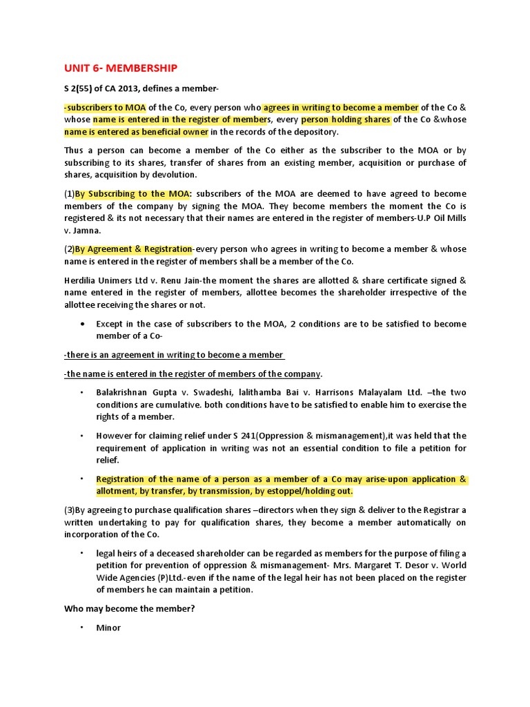 Company Membership Essentials | PDF