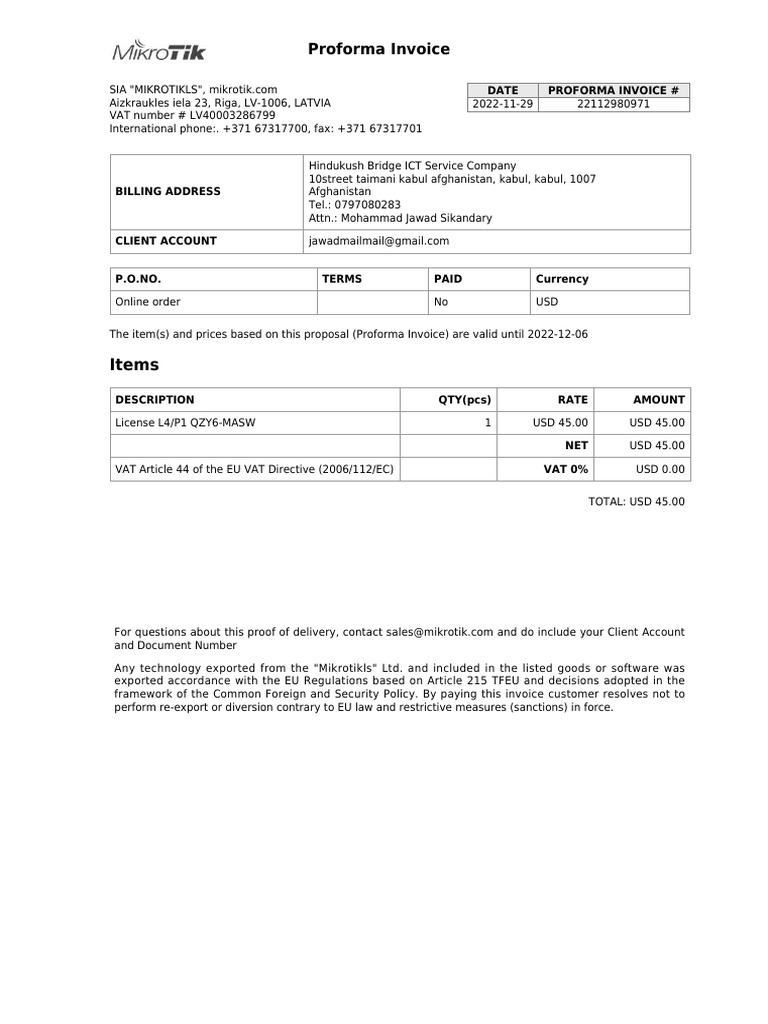 Order 22112980971 Invoice | PDF