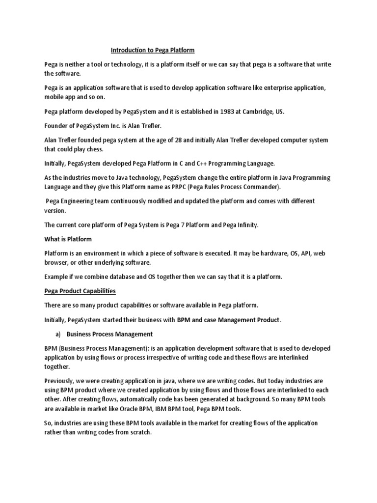 Introduction of Pega Platform | PDF | Mobile App | Business Process Management