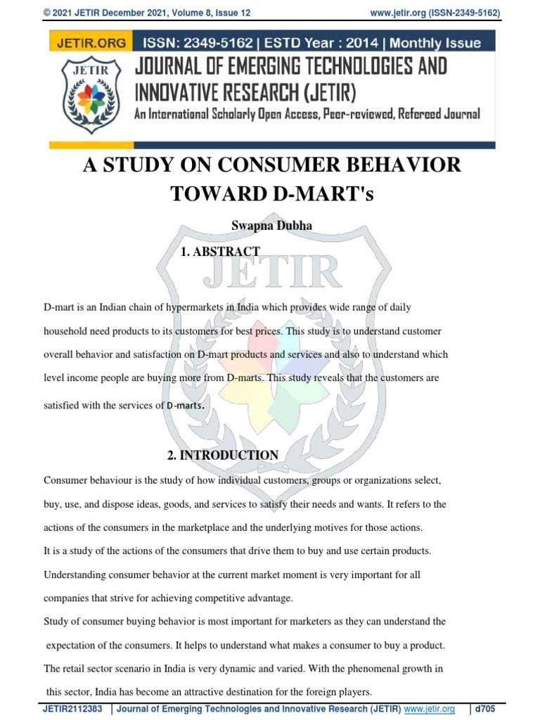 Dmart | PDF | Retail | Consumer Behaviour