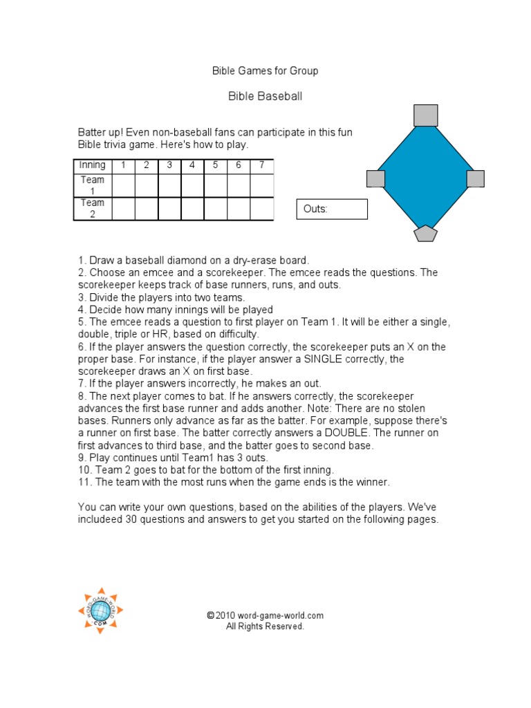 Bible Games For A Group | PDF | Jesus | Book Of Genesis