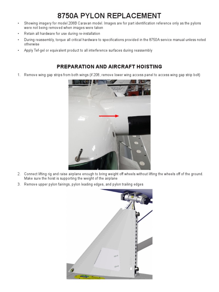 208B Pylon Replacement | PDF | Landing Gear | Aircraft
