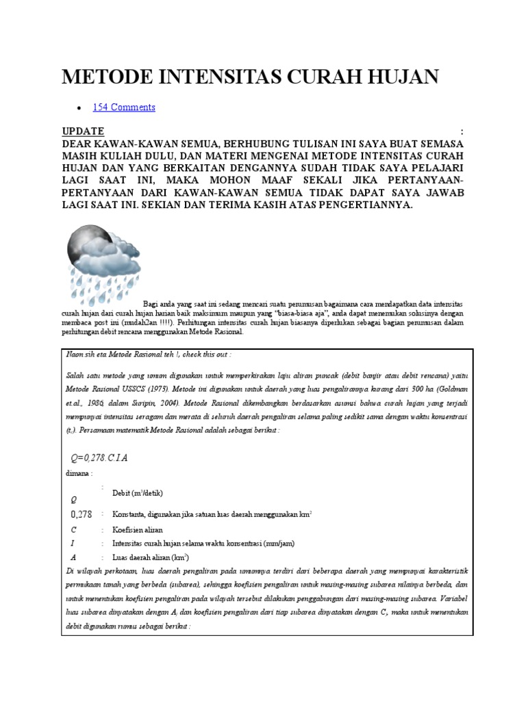Metode Intensitas Curah | PDF