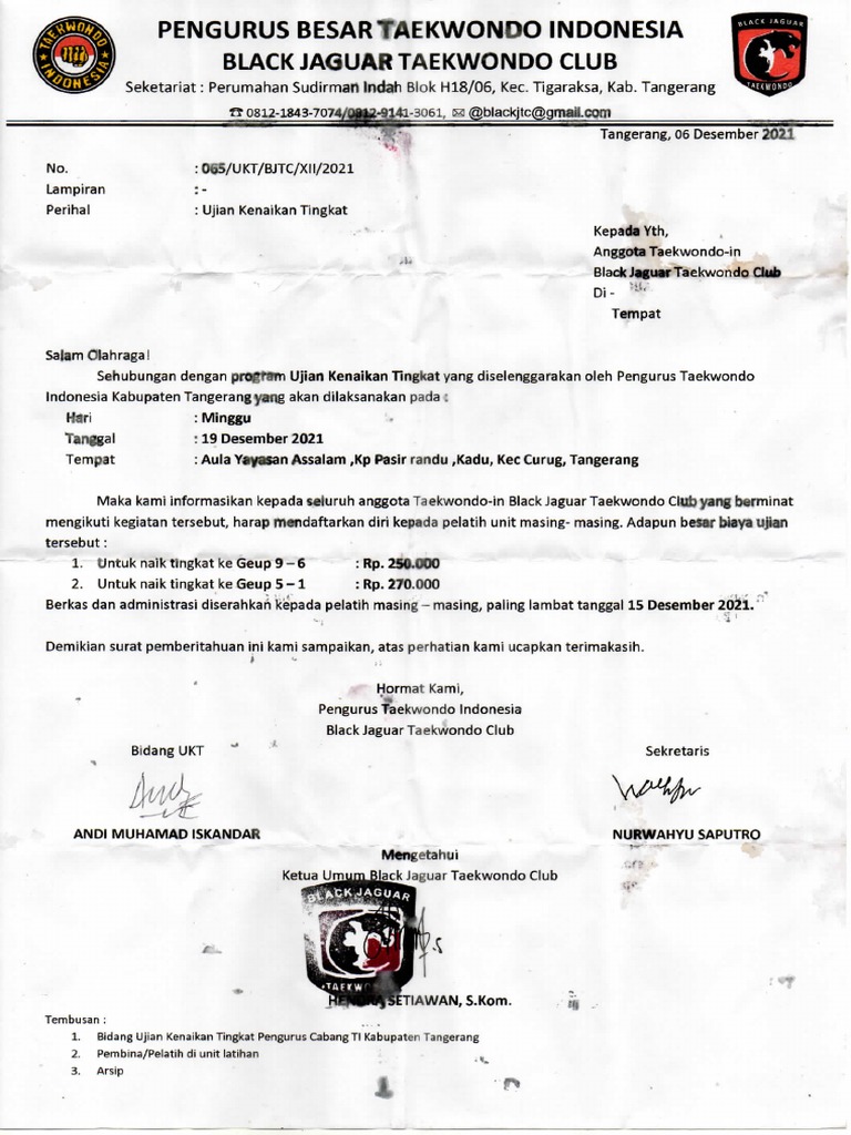 Surat Pemberitahuan UKT | PDF