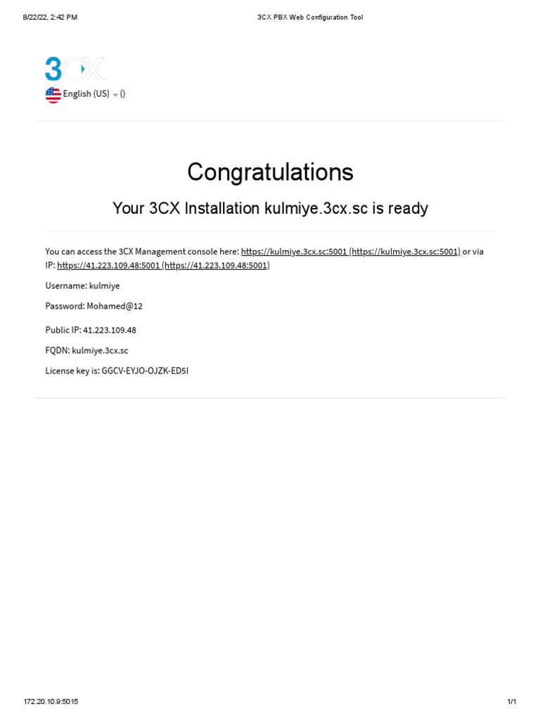 3CX PBX Web Configuration Tool | PDF | Business | Technology & Engineering