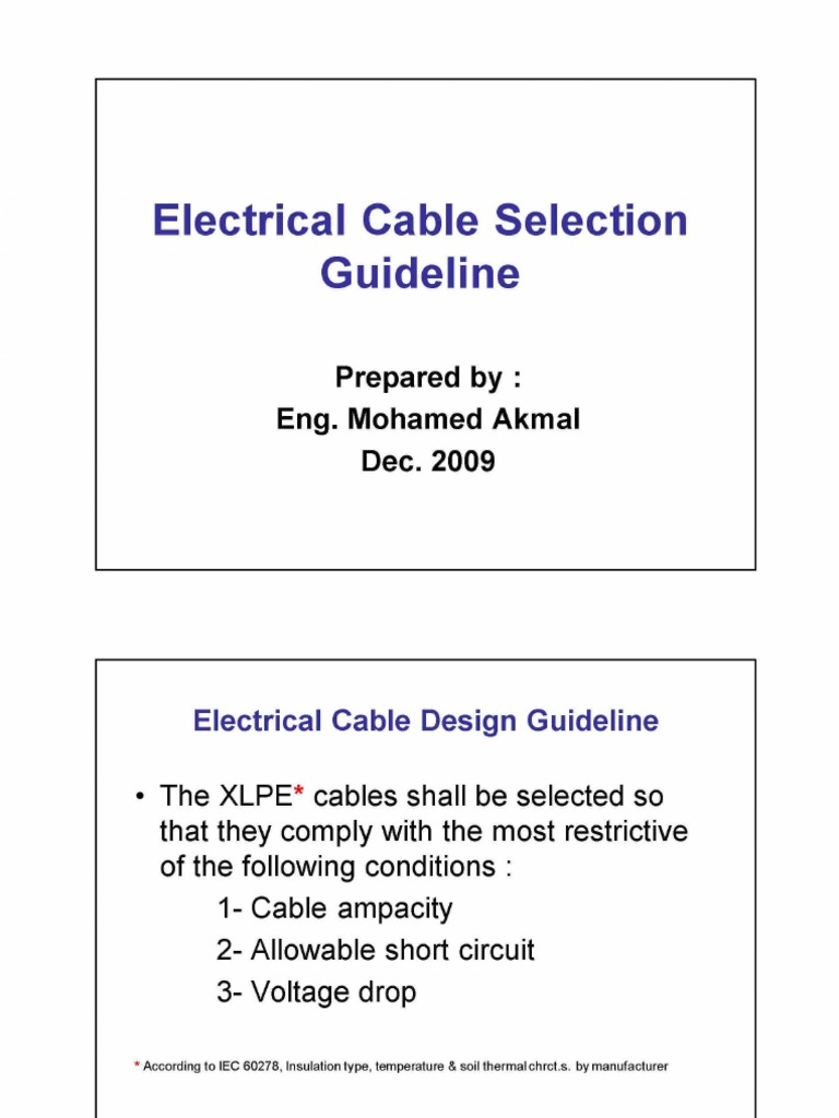 Electrical Cable Guide | PDF