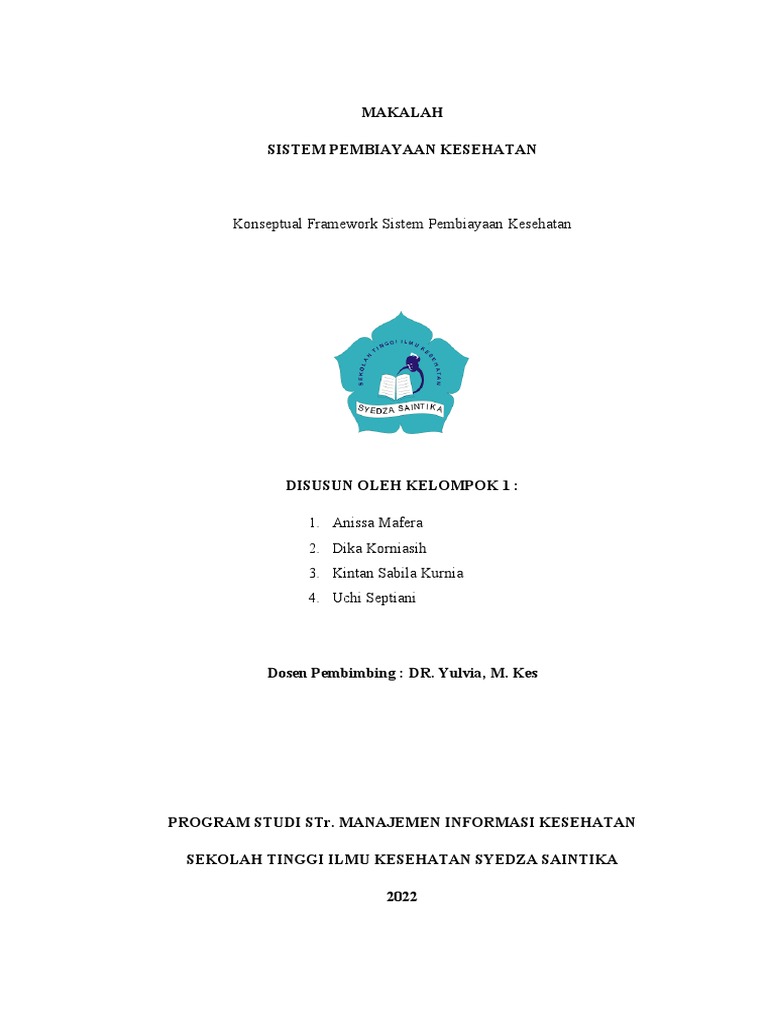Konseptual Framework Sistem Pembiayaan Kesehatan Pdf