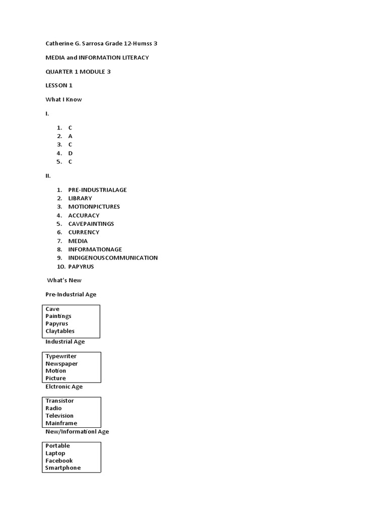 Mil Quarter 1 Module 3 | PDF | Mass Media | Information Age