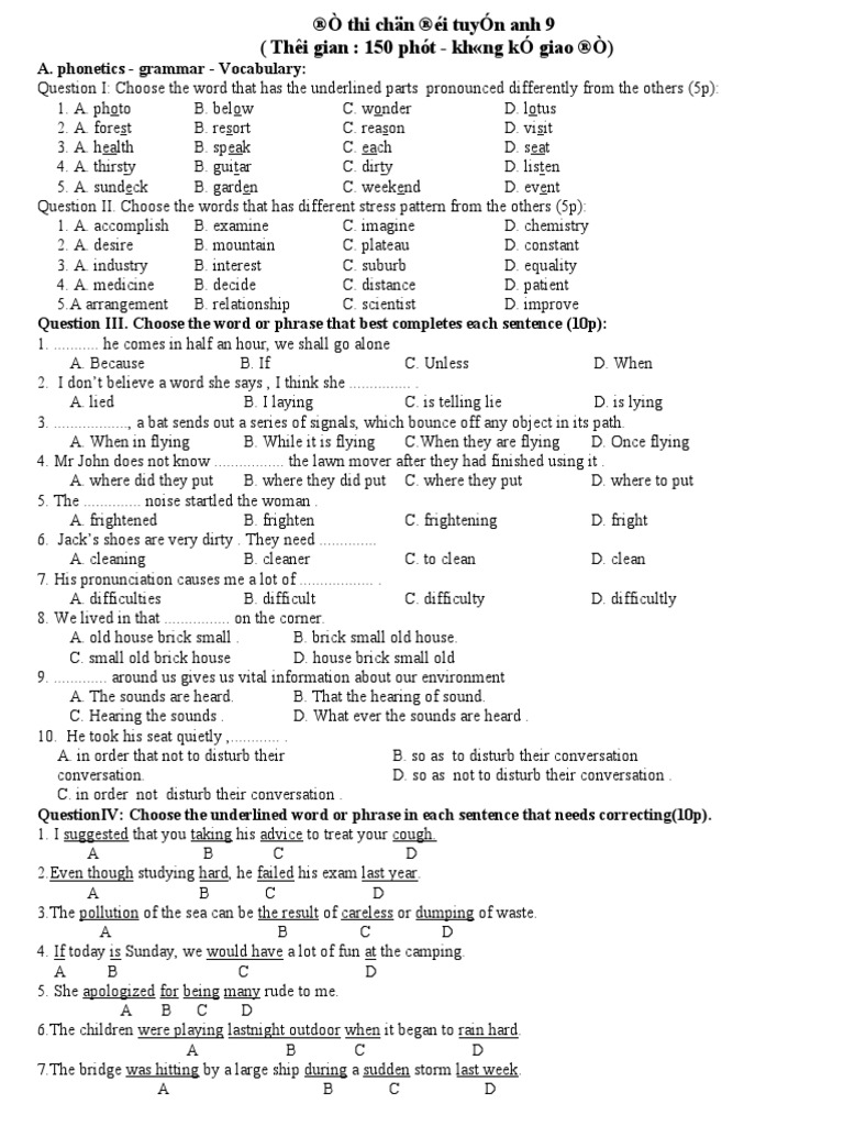 4 đề hsg 9 | PDF | Jeans | Fires