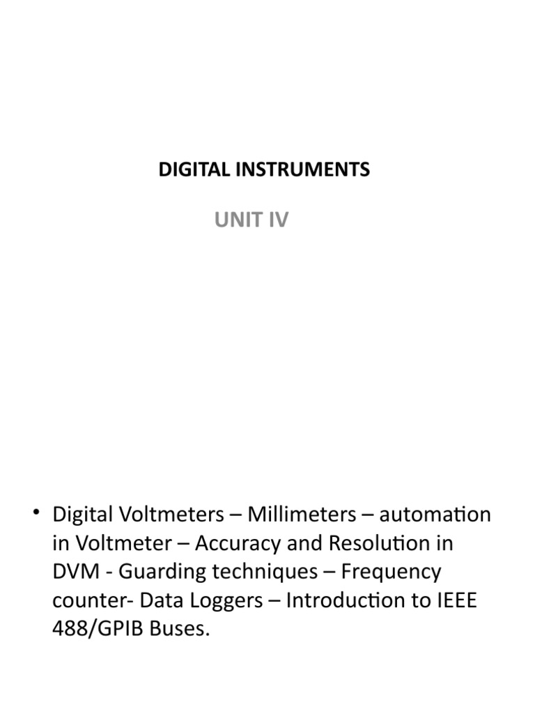 Unit 4 - Digital Instruments | PDF