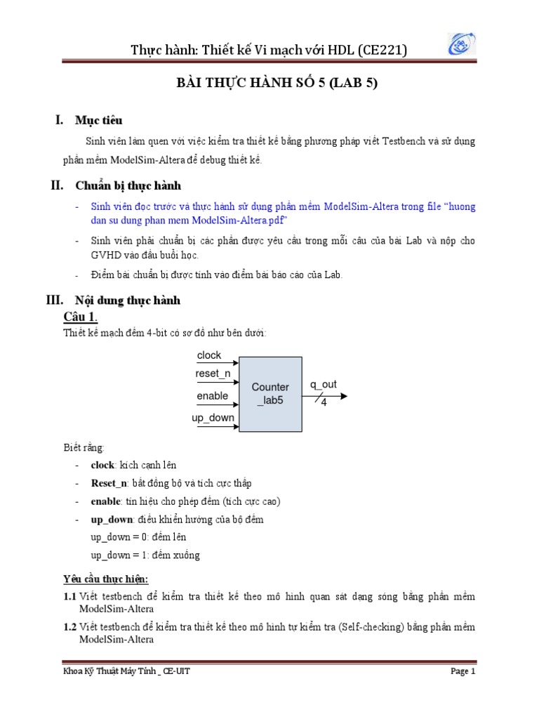 Lab5 Verification Using Testbench ModelSim | PDF