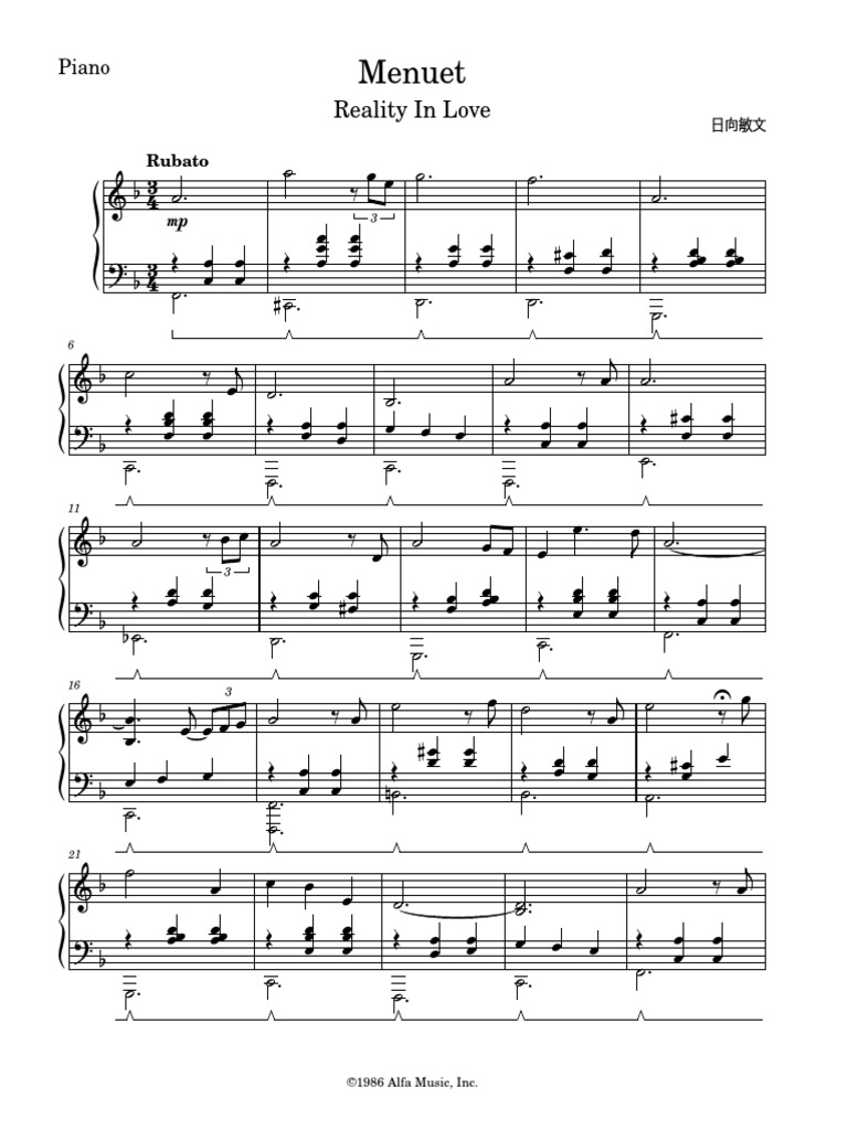 Menuet - Toshifumi Hinata | PDF