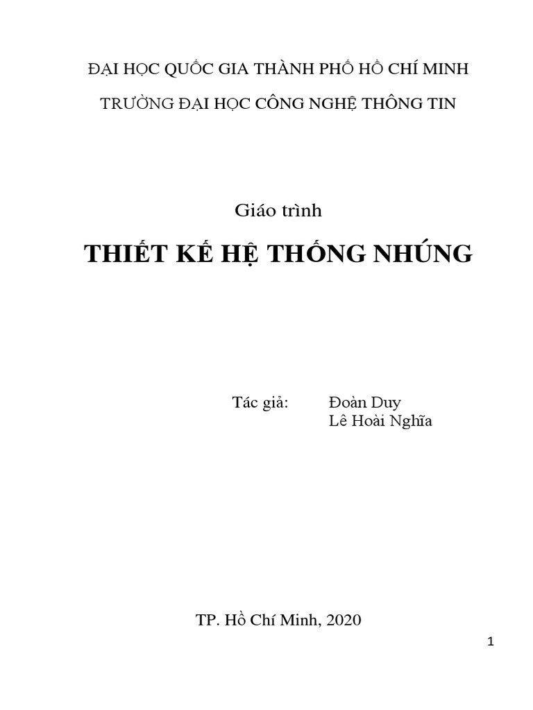 GT Thiết Kế Hệ Thống Nhúng 2020 v1 DuyD | PDF