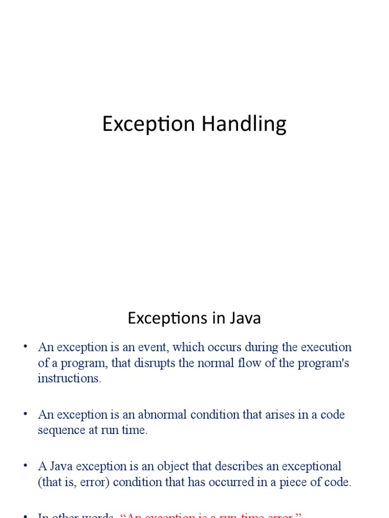 1.exceptions in Java | PDF | Programming | Constructor (Object Oriented Programming)