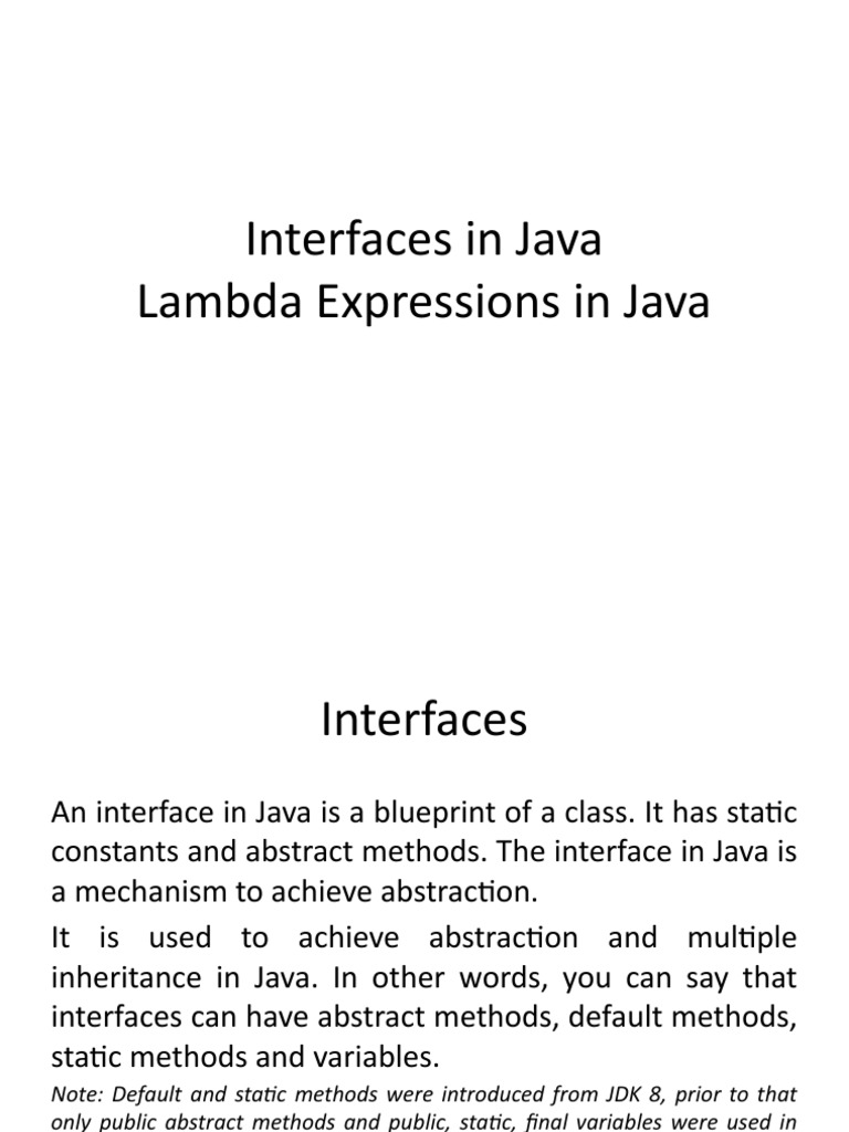 Terfaces And Lambda Expressions In Java Pdf Anonymous Function Class Computer