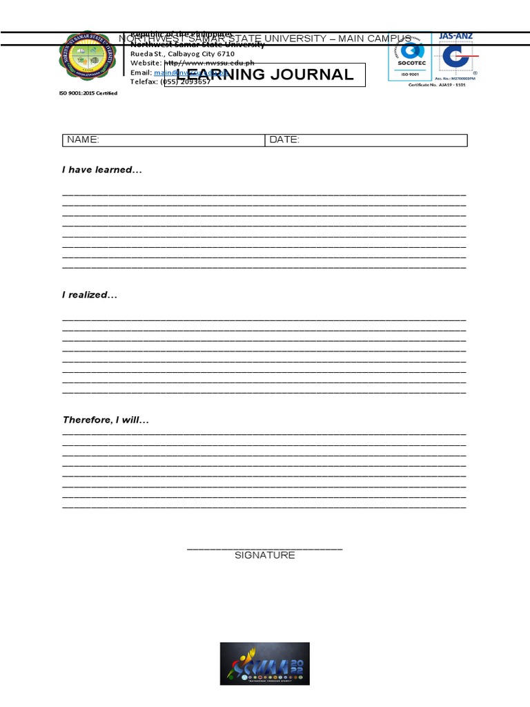 Learning Journal Template | PDF | Career & Growth | Finance & Money ...