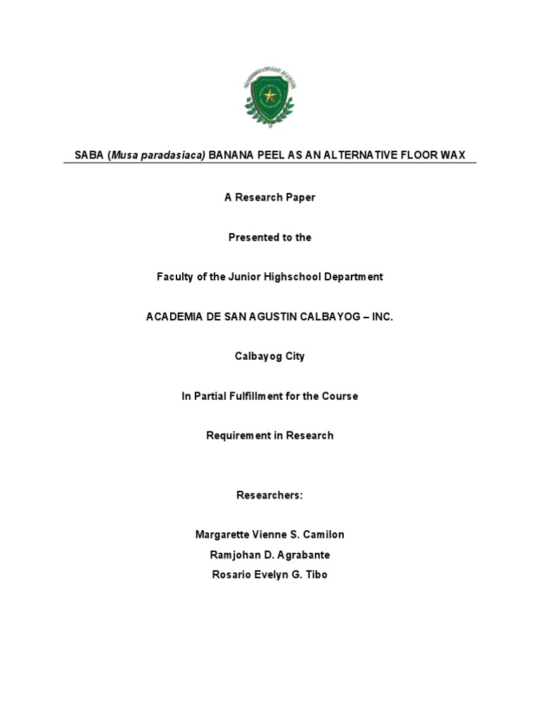 g3 Sip Research | PDF | Banana | Hypothesis