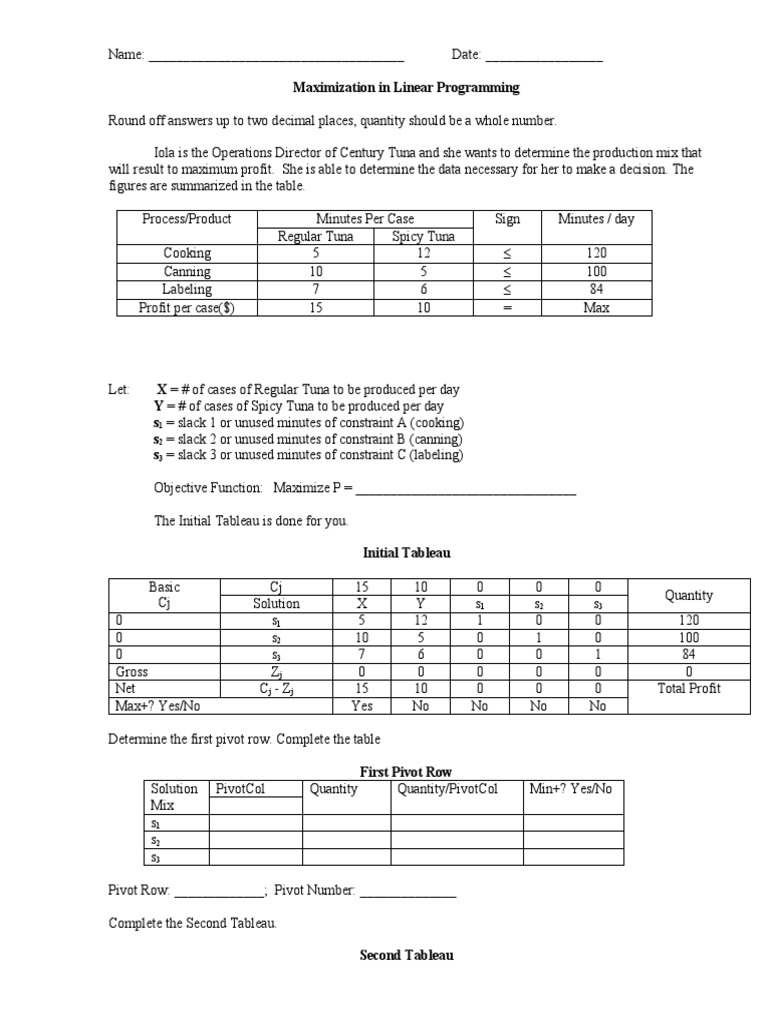 Simplex LP. Maximization Assignment | PDF | Linear Programming | Mathematical Analysis