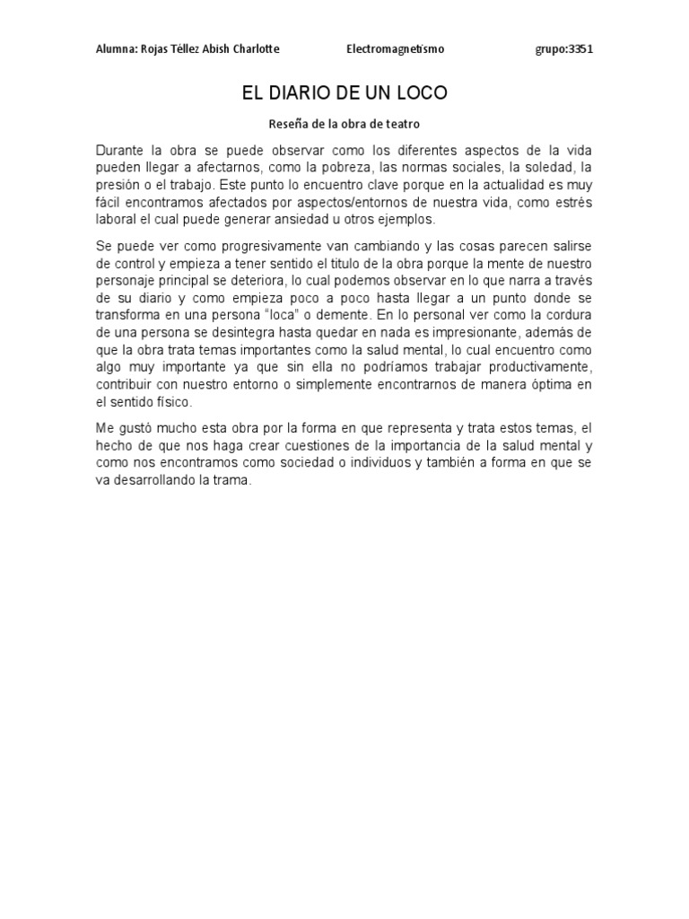 El Diario de Un Loco | PDF