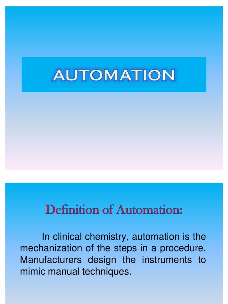 Automation | PDF | Spectrophotometry | Applied And Interdisciplinary ...
