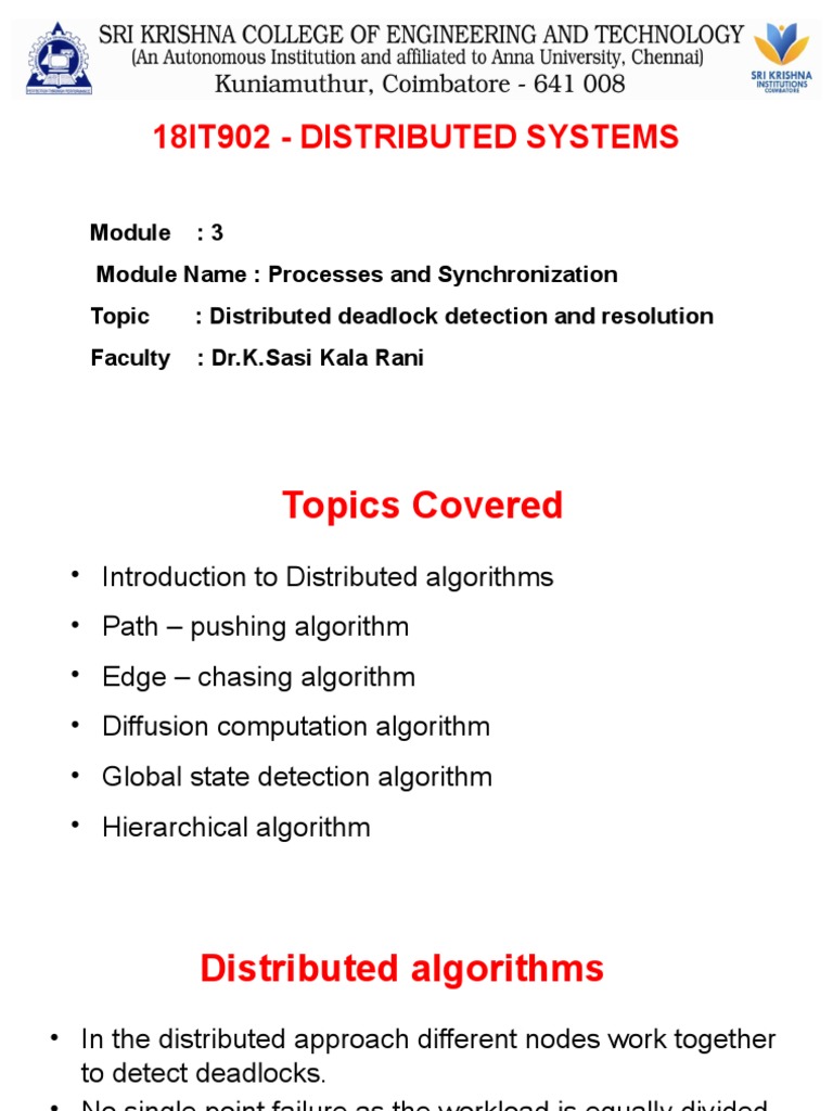 2.9 Distributed Deadlock Detection and Resolution | PDF | Computer ...