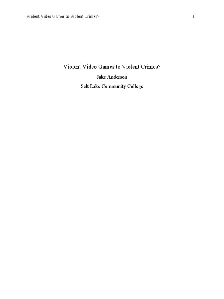 CJ Crime Paper | PDF | Adolescence | Video Games