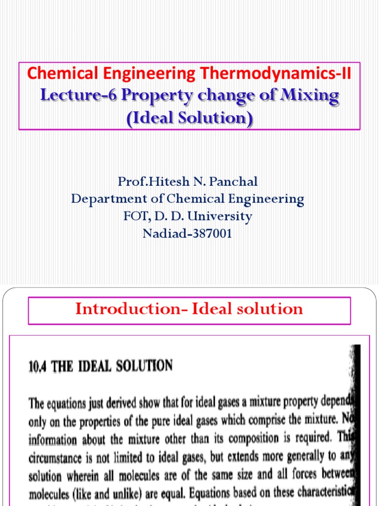Properties of Ideal Solutions | PDF