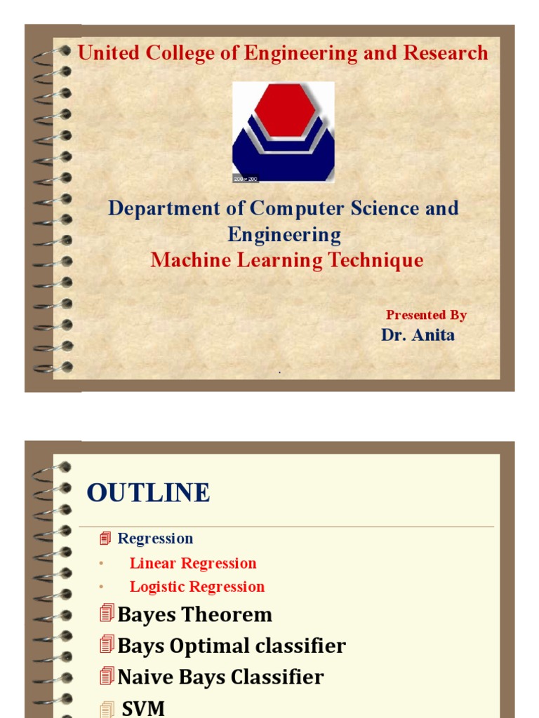 Unit 2 - Machine Learning | PDF | Statistical Classification | Linear ...
